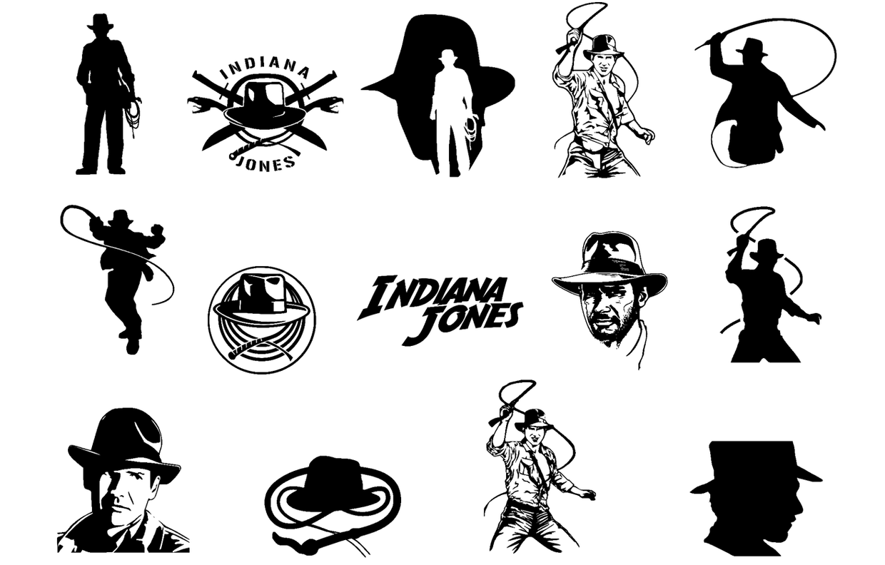 Pack 14 Images Fichiers Pictures Bundle Files Indiana Jones Cut Files ...