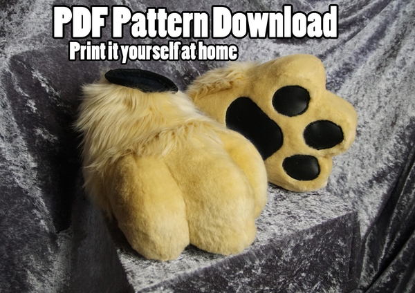 DIGITAL 3 Toed Stompy Sock Paws Pattern for Fursuits