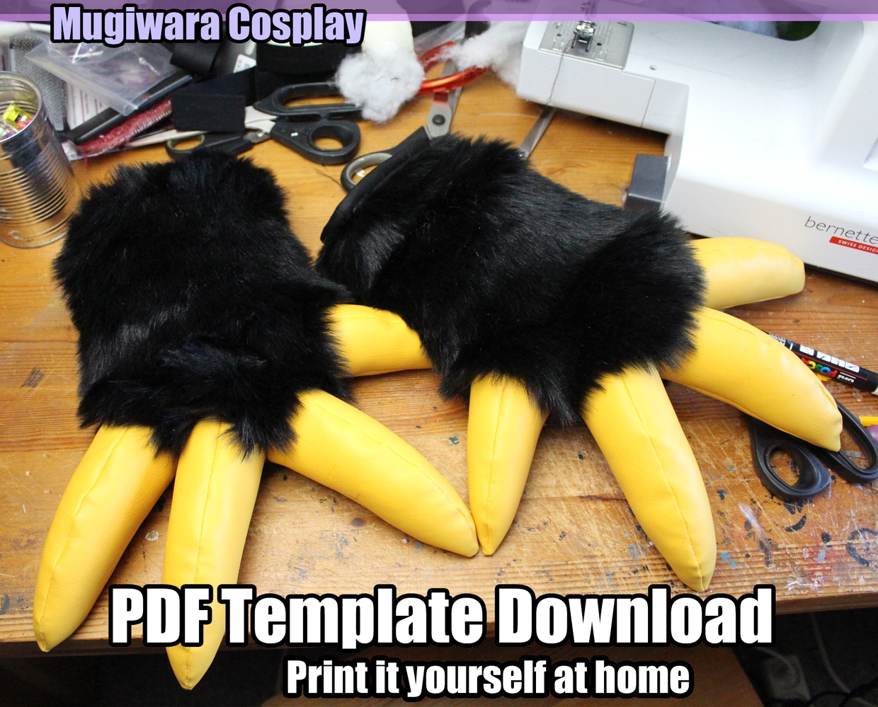 DIGITAL Wickerbeast Hand Paw Pattern for Fursuits - PDF Download