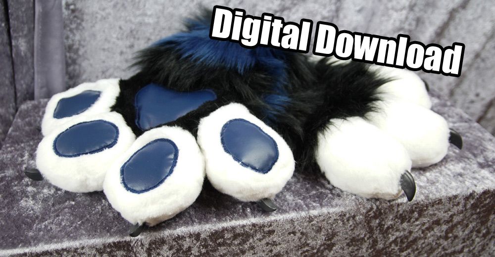 DIGITAL Puffy Hand Paw Pattern for Fursuits (Old Version) - PDF Download