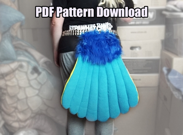 DIGITAL Bird Tail Pattern for Fursuits - PDF Download