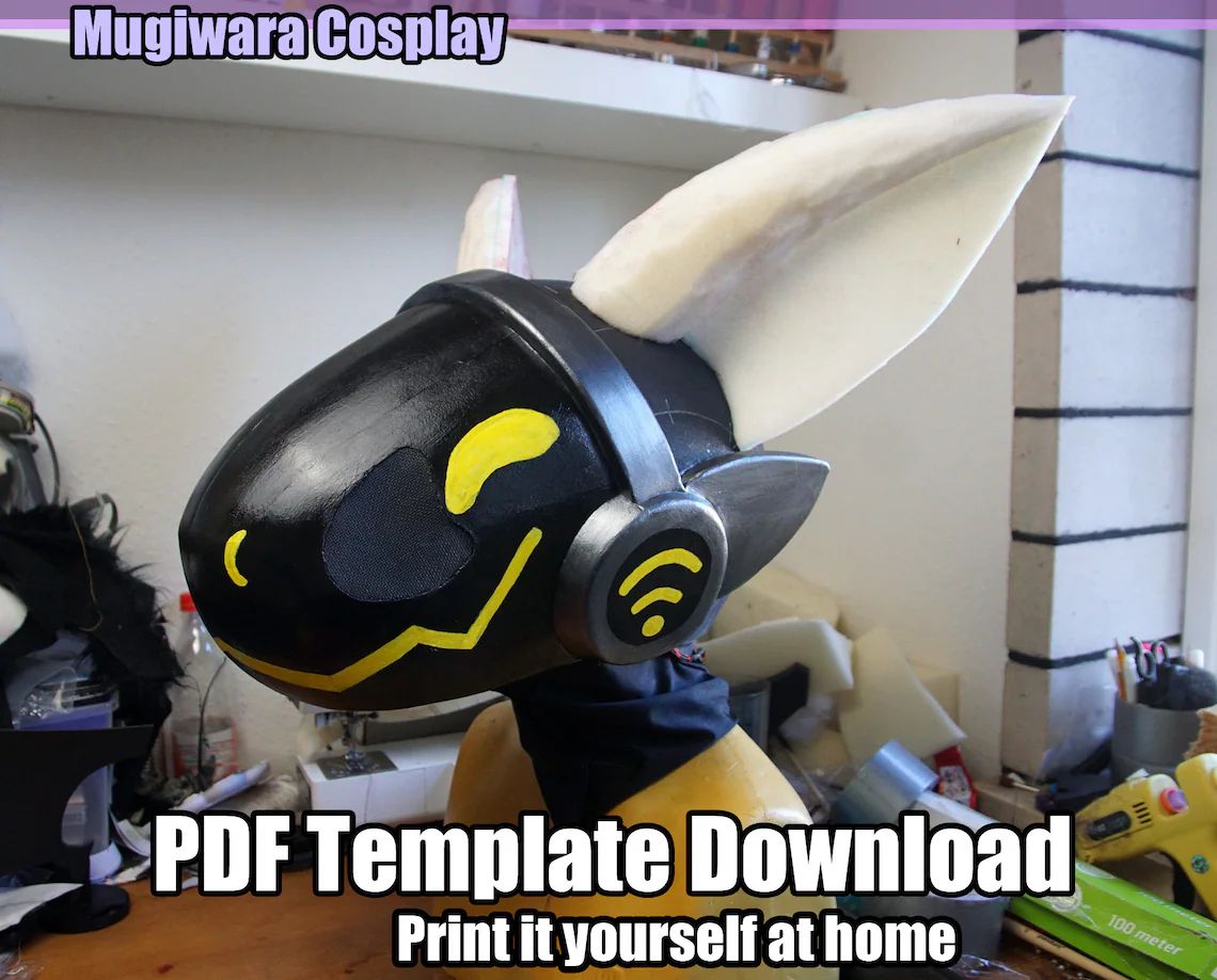 DIGITAL Protogen Head Base Template for Fursuits - PDF Download