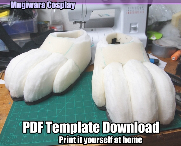 DIGITAL Sergal Foam Feet Base Template for Fursuits