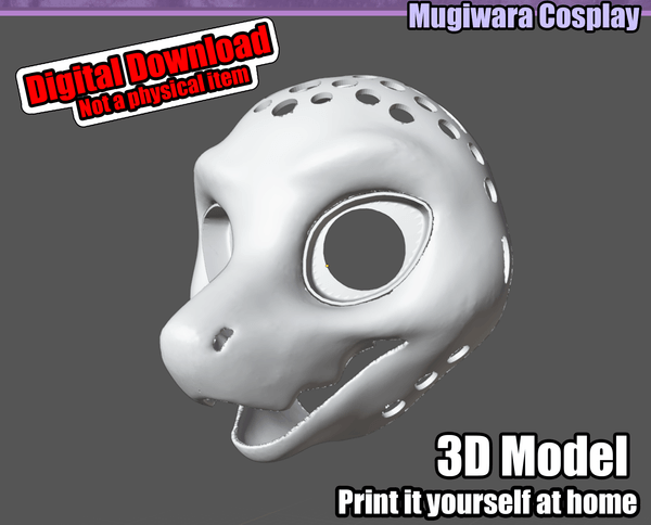Novabeast 3D-model STL Fursuit Head Base for 3D-printi