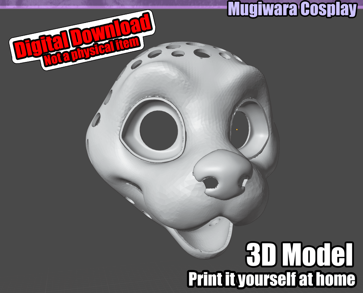 Otter 3D-model STL Fursuit Head Base for 3D-printing
