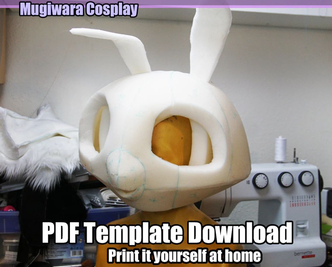DIGITAL Moth Foam Head Base Pattern/Template for Fursuits - PDF Download
