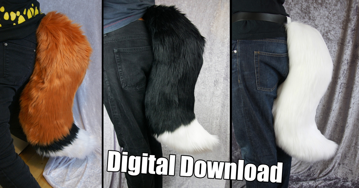 DIGITAL Canine Tail Pattern for Fursuits - PDF Download