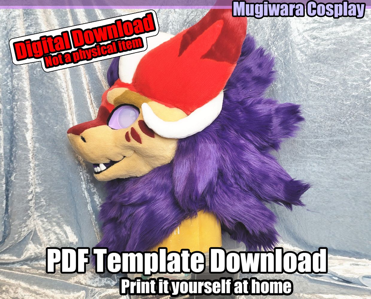 DIGITAL Fursuit Mane Pattern for Fursuits - PDF Download