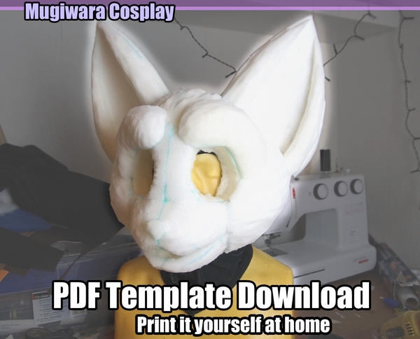 DIGITAL Kemono Foam Head Base Pattern/Template for Fur