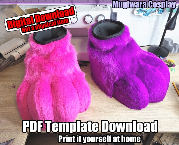 DIGITAL Stompy Fursuit Feet Paws Pattern for Fursuits