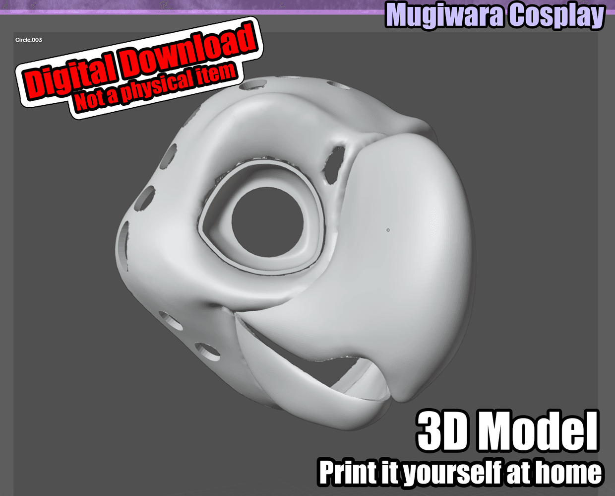 Parrot Macaw 3D-model STL Fursuit Head Base for 3D-printing
