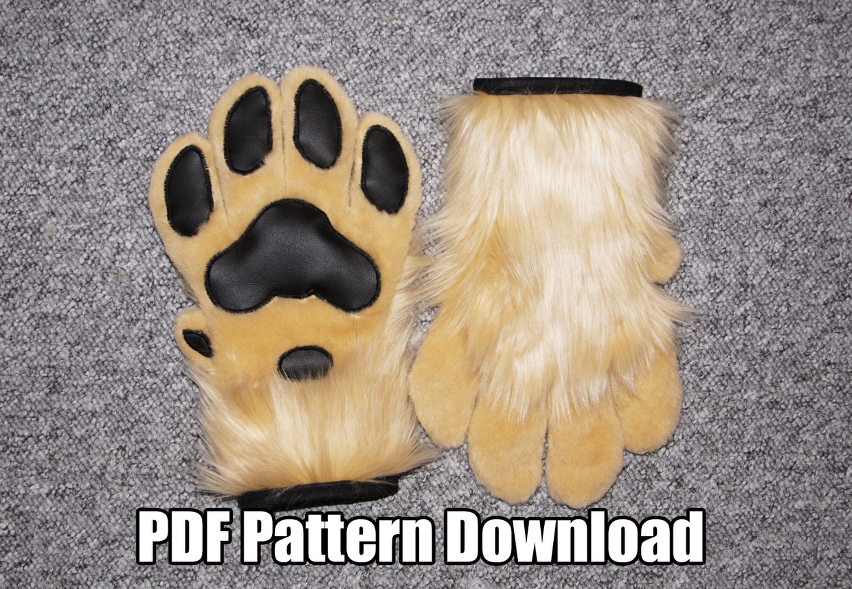 DIGITAL Feral Hand Paw Pattern for Fursuits - PDF Download