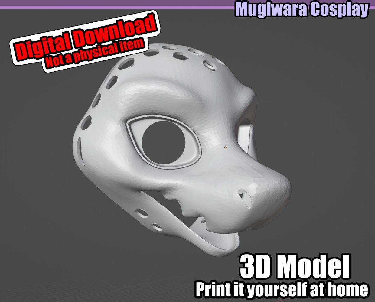 Wickerbeast 3D-model STL Fursuit Head Base for 3D-printing