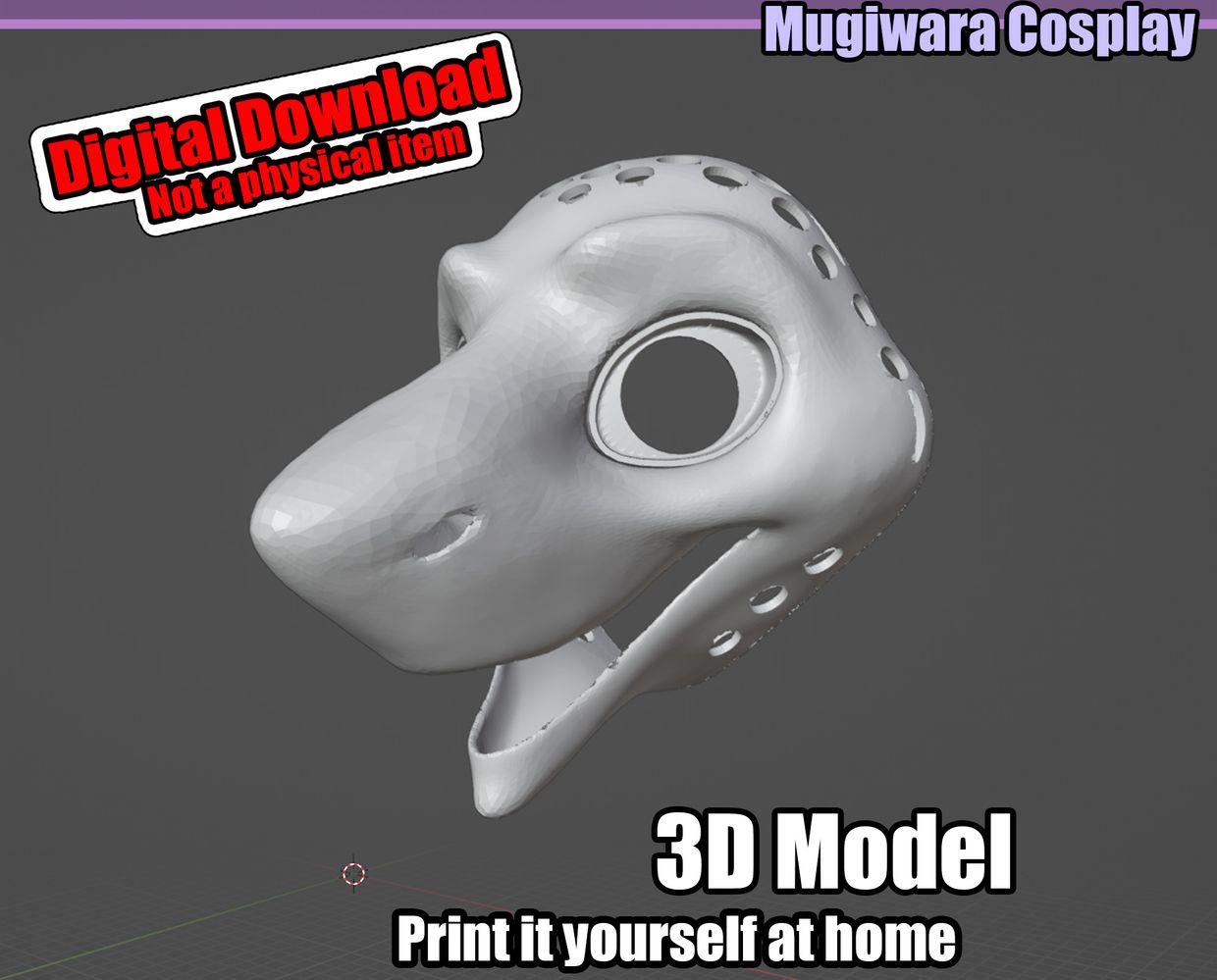 Sergal 3D-model STL Fursuit Head Base for 3D-printing