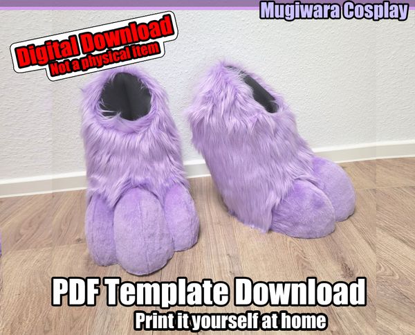 DIGITAL Digitigrade Fursuit Feet Paws Pattern for Furs