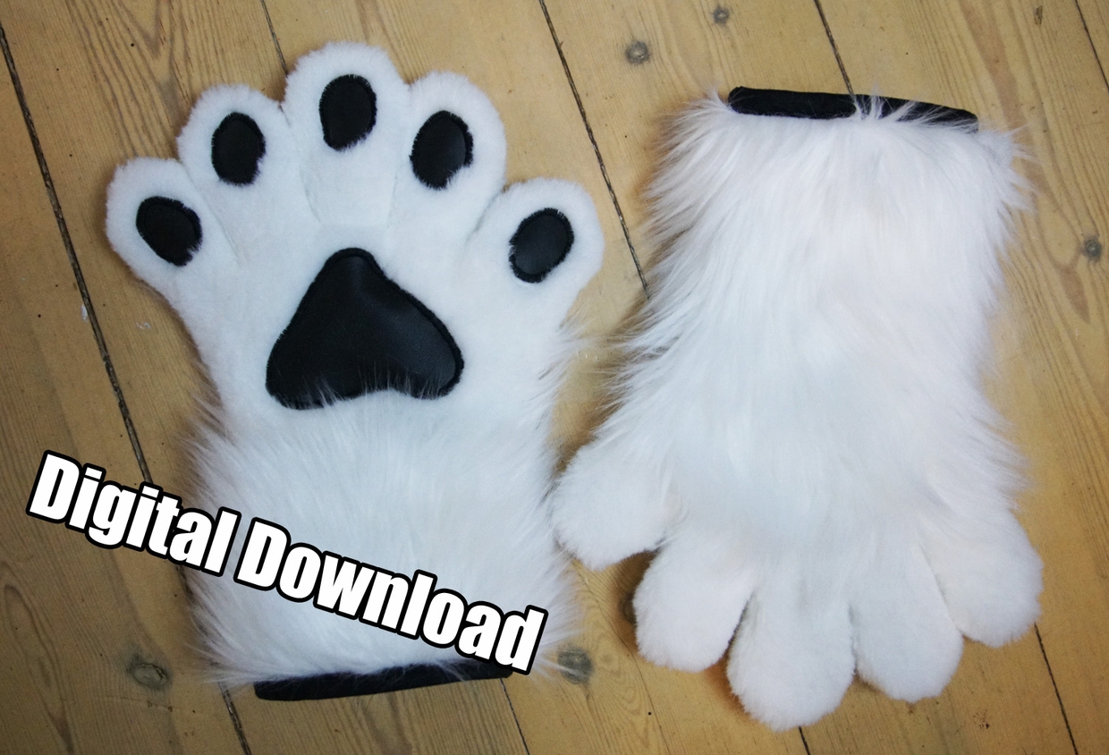 DIGITAL 5-Fingered Hand Paw Pattern for Fursuits - PDF Download