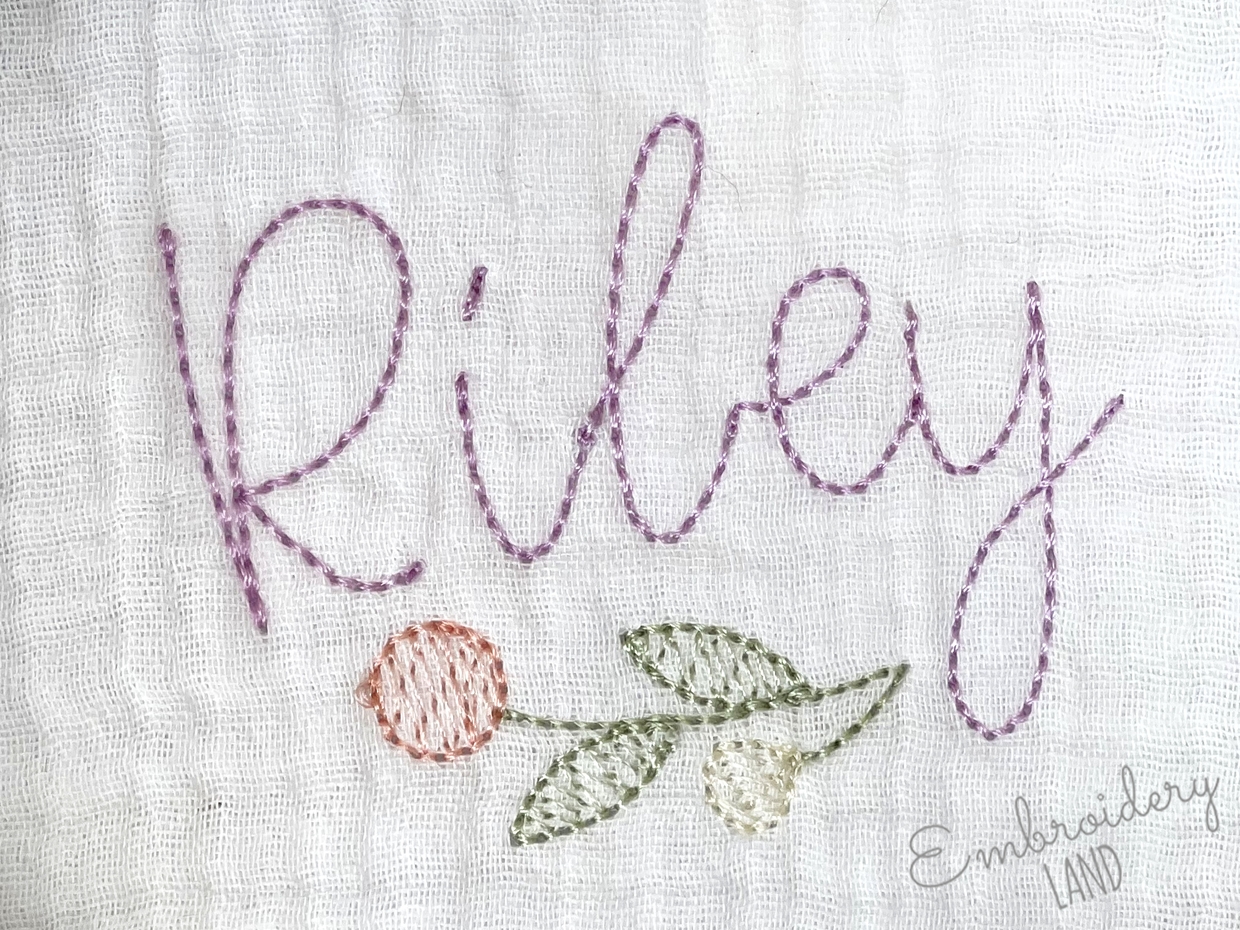 Bean Stitch Embroidery Font for Machine Embroidery 6 sizes AL129