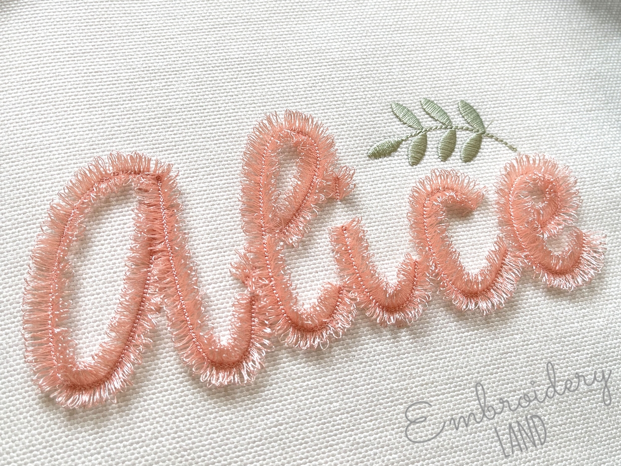 Fringe Machine Embroidery Script Font 4 sizes AL128