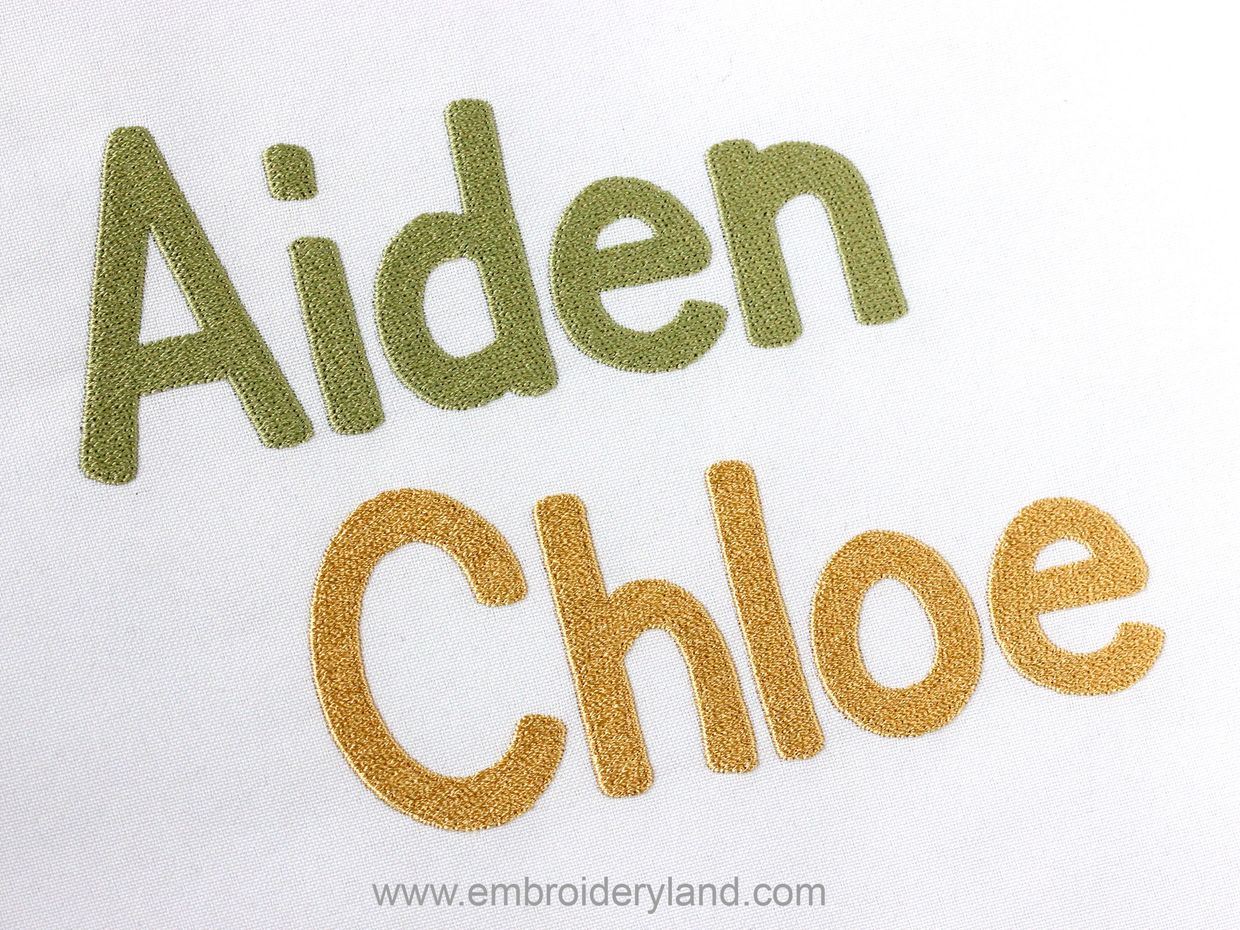 Machine Embroidery Font Filled Step Stitch Alphabet 5 sizes: 1", 1.5 ...