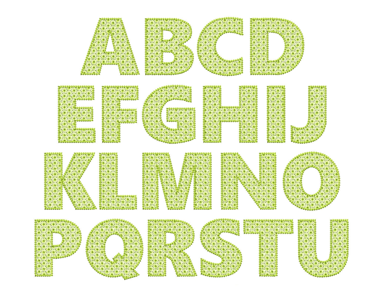 Block Alphabet Motif Fill Machine Embroidery Font AL122
