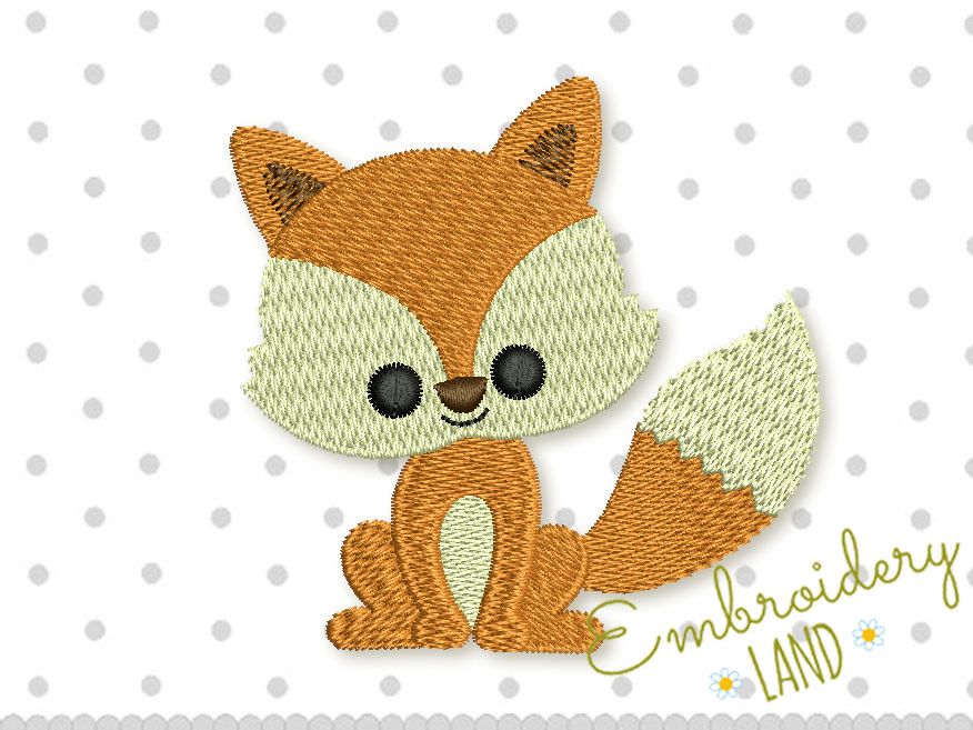 Little Foxy Filled Machine Embroidery Design AN031