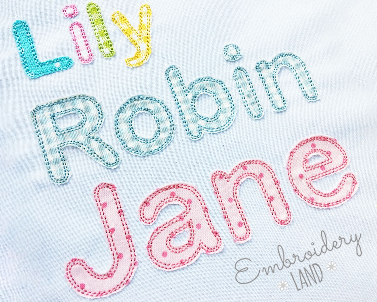 Free Edge "Round" Machine Embroidery Font Applique Raggy Alphabet 2", 3 ...