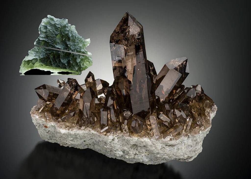 Moldavite & Smoky Quartz