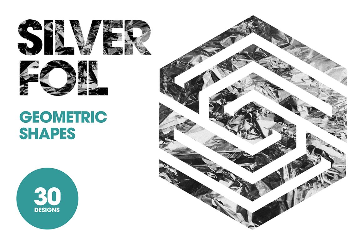 Silver Foil Geometric Shapes