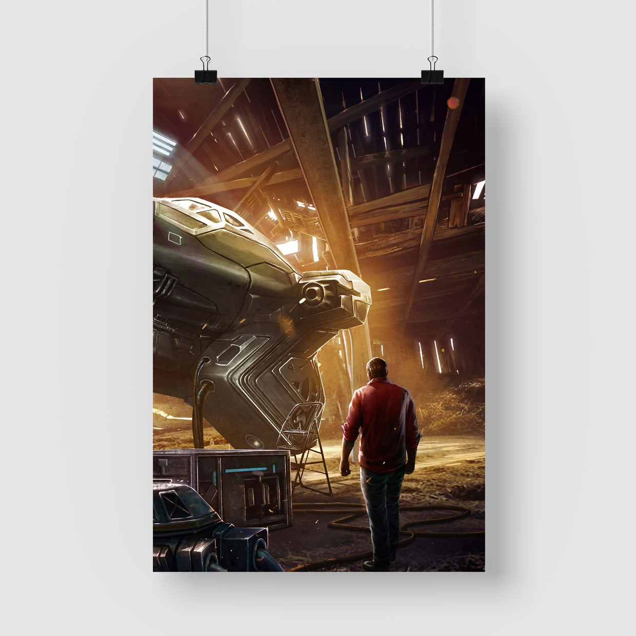 Backyard Starship Matte Poster