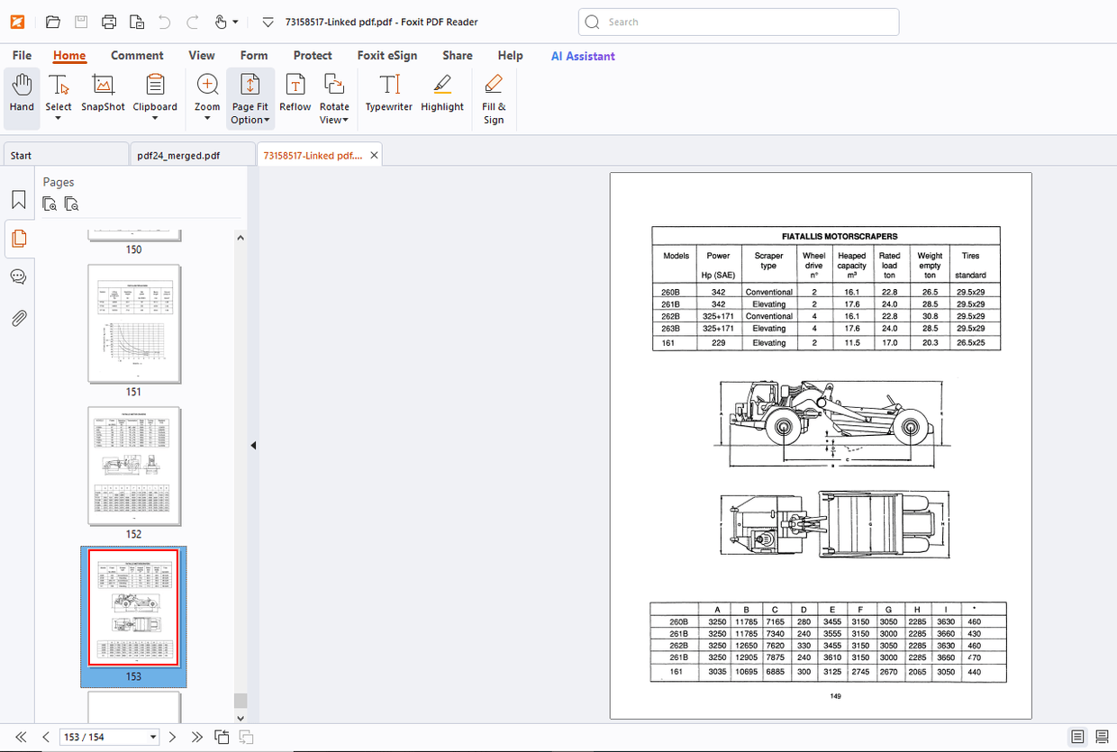 Fiatallis 545 Wheel Loader Quick Reference Service Specifications Service Manual PDF