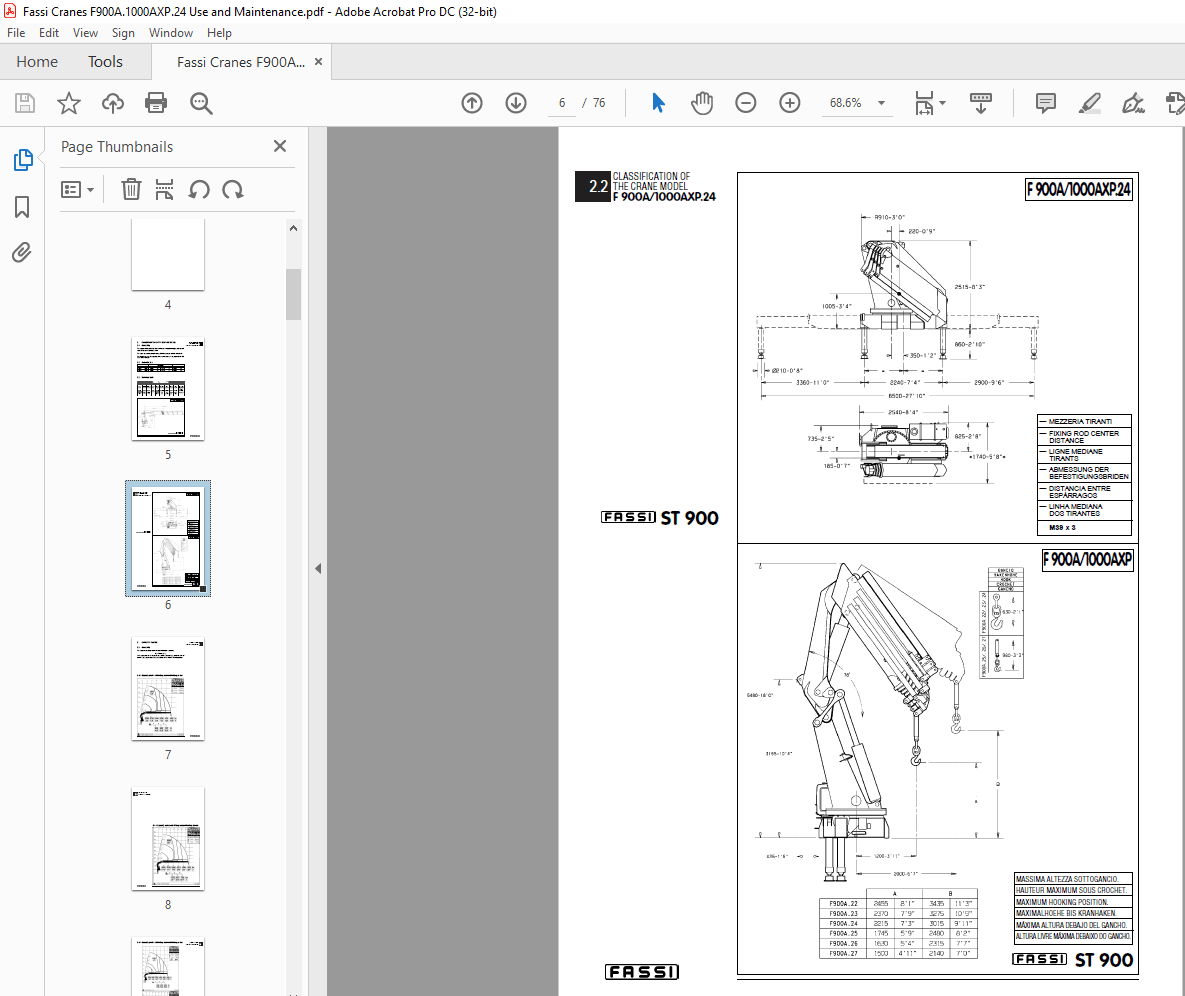 Fassi Crane F900A.1000AXP.24 Use and Maintenance Manual – PDF DOWNLOAD
