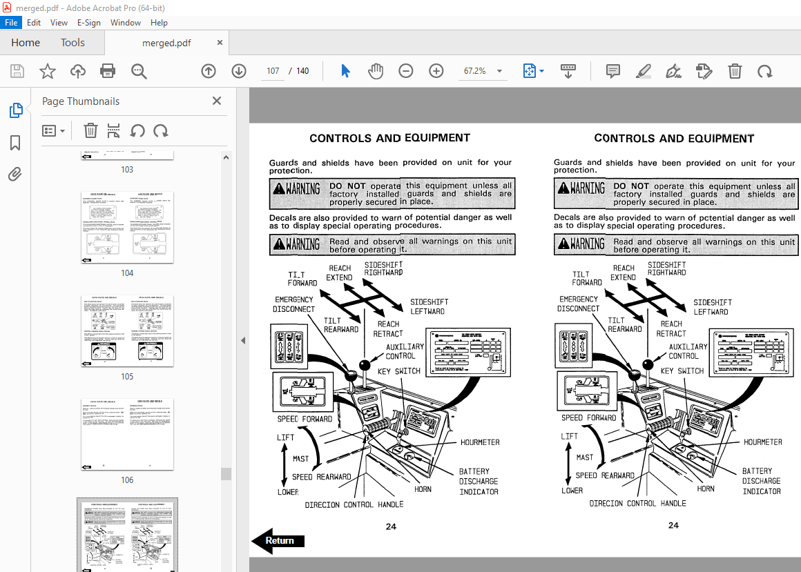 BT Prime-Mover RR-34B Reach Truck Operator's Manual - PDF DOWNLOAD