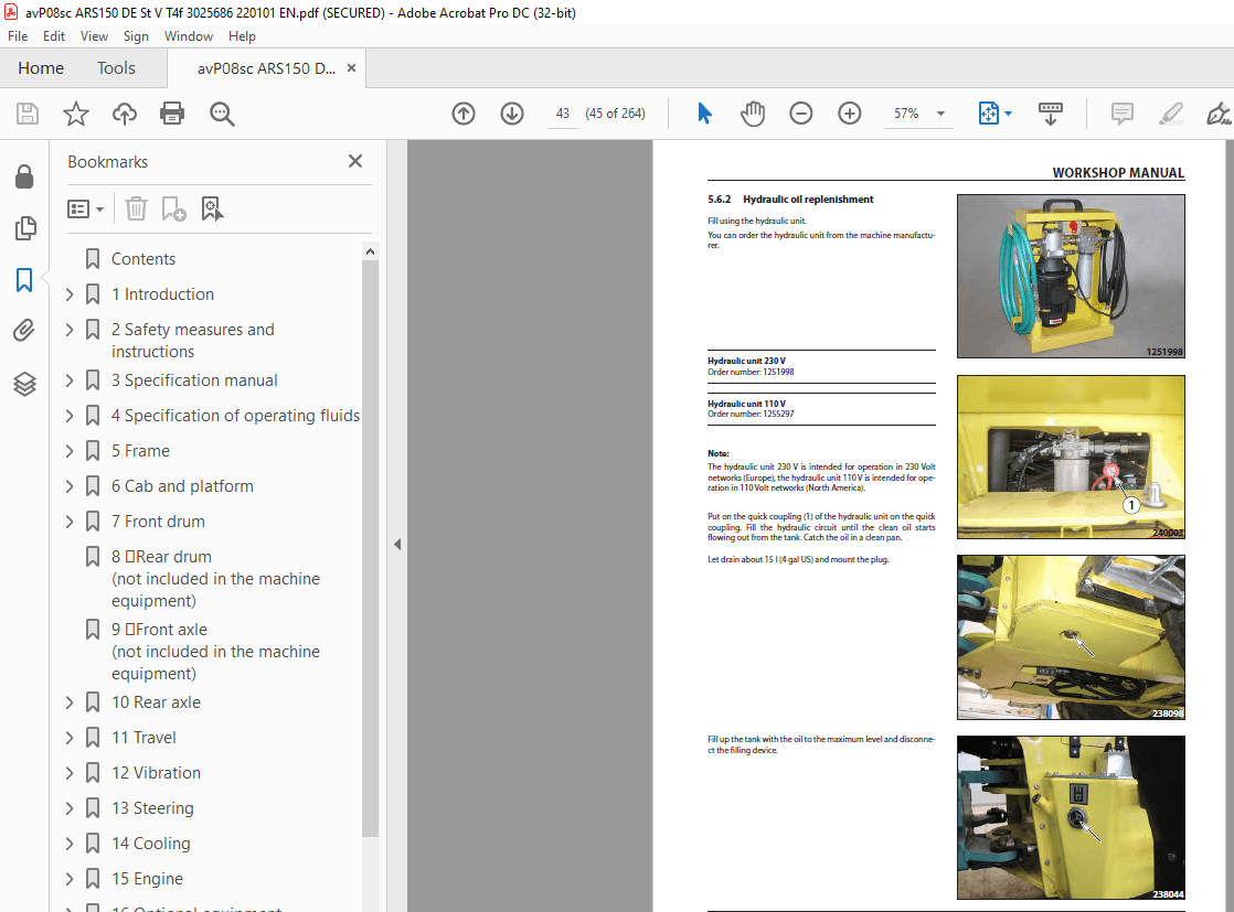 Ammann ARS 150 Single Drum Roller Workshop Manual 3002907 - PDF