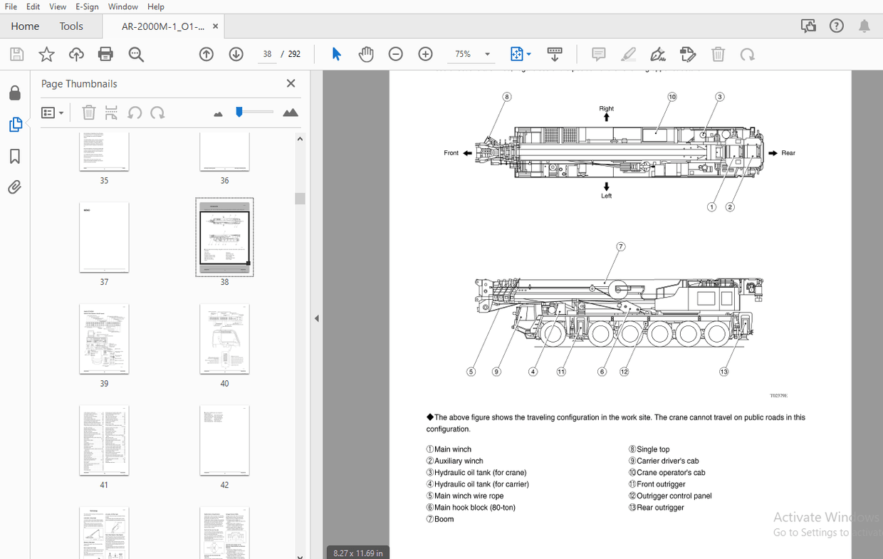 Tadano AR-2000M All Terrain Crane Operation Manual – PDF