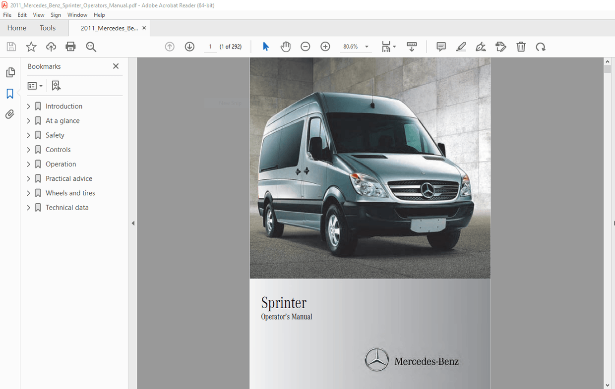 Mercedes-Benz 2011 Sprinter Operators Manual - PDF DOWNLOAD