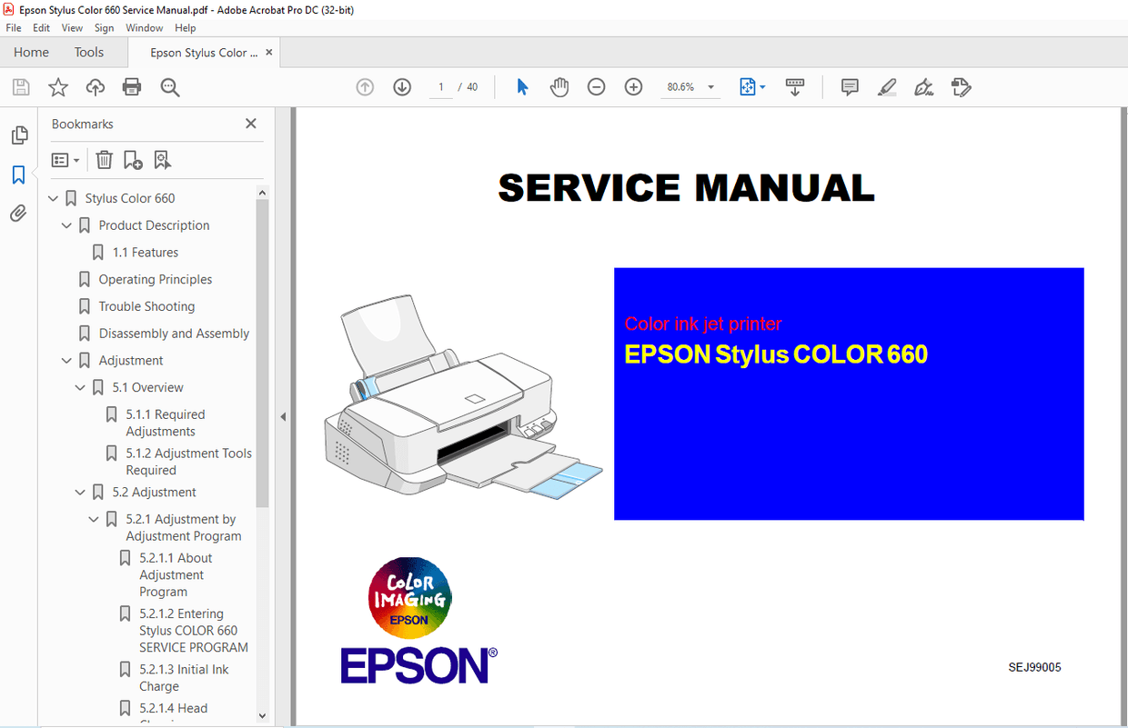 Epson Stylus Color 660 Service Manual - PDF DOWNLOAD