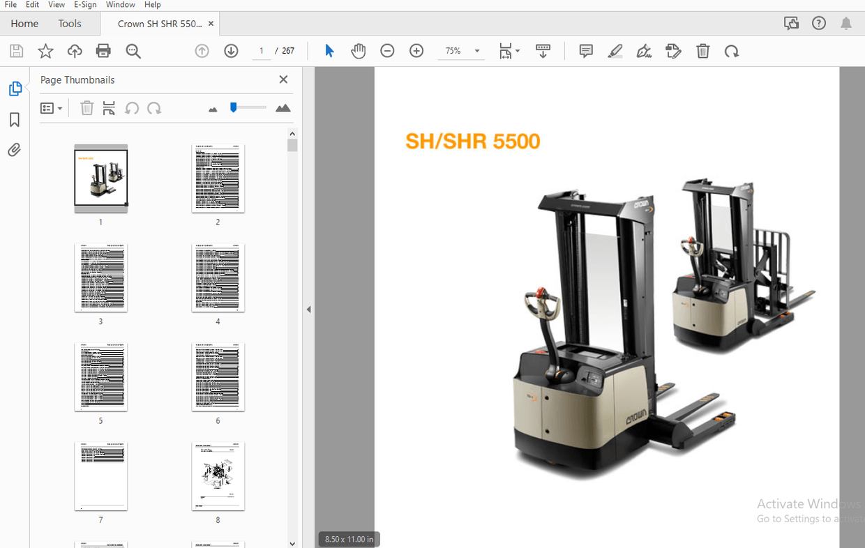 Crown SH/SHR 5500 Parts Manual – PDF DOWNLOAD