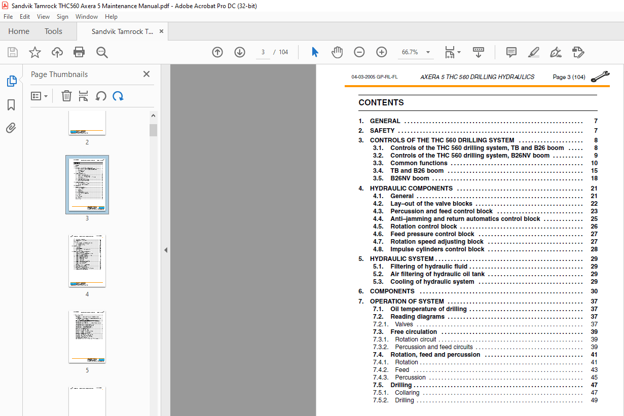 Sandvik Tamrock THC560 Axera 5 Maintenance Manual – PDF DOWNLOAD