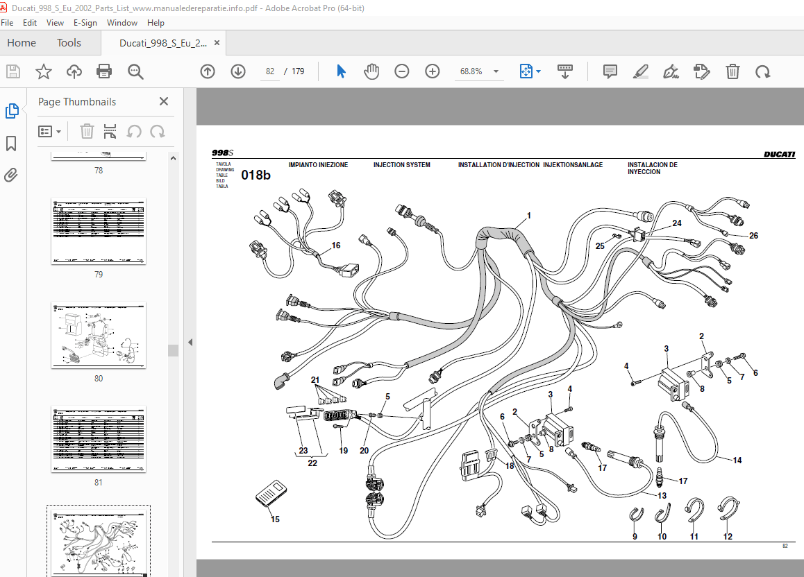 Ducati 998S 2002 Parts Manual 915.1.138.1A - PDF DOWNLOAD