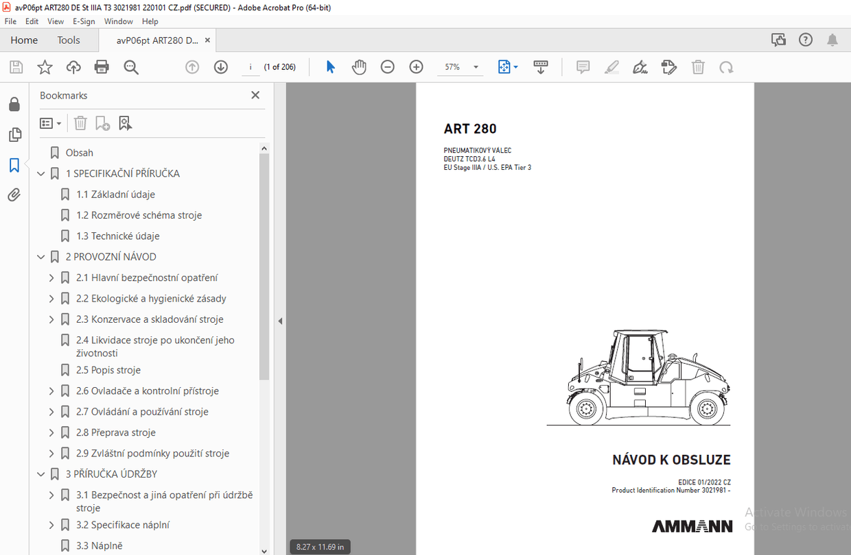 AMMANN ART 280 PNEUMATIKOVÝ VÁLEC NÁVOD K OBSLUZE 3021981 - PDF DOWNLOAD