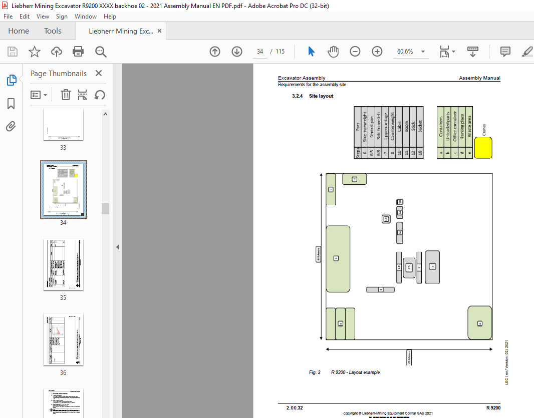 Liebherr R 9200 Backhoe attachment Hydraulic Excavator Assembly Manual – PDF DOWNLOAD