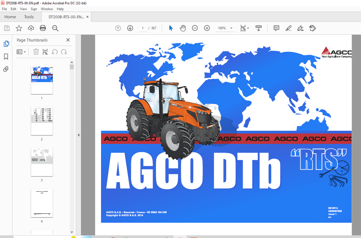 AGCO NA DTB Series DT205B DT225B DT250B DT275B Tier 3 Repair Time Schedule Manual 4346481M2 – PDF