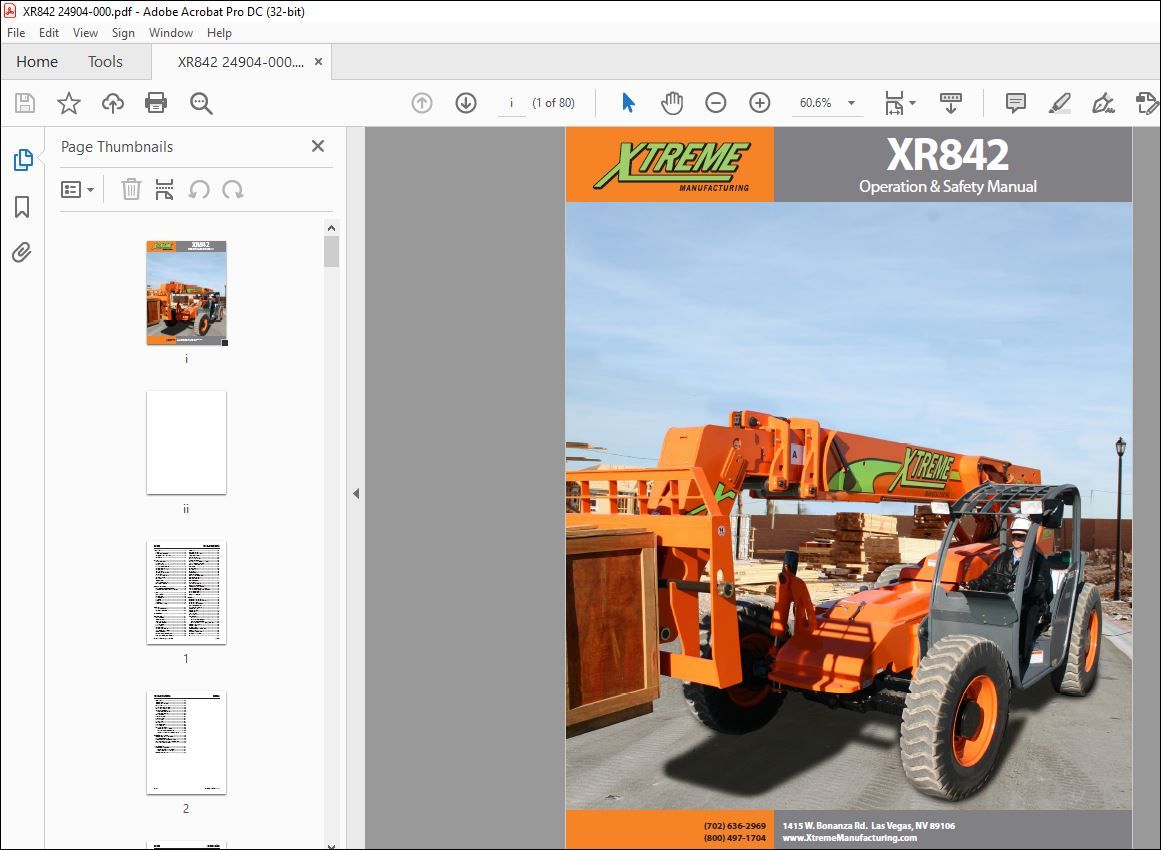 Xtreme XR842 Operation & Safety Manual 24904-000 – PDF DOWNLOAD