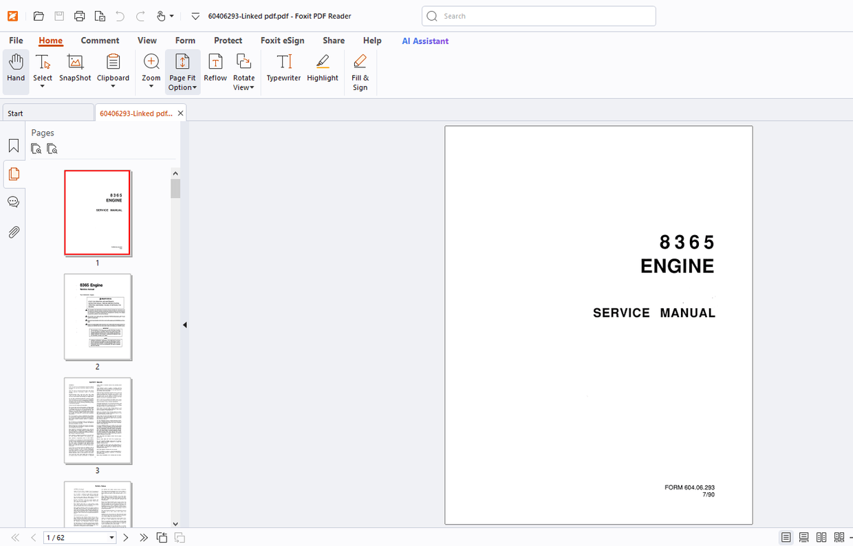 Fiatallis 8365 Engine Service Manual - PDF DOWNLOAD
