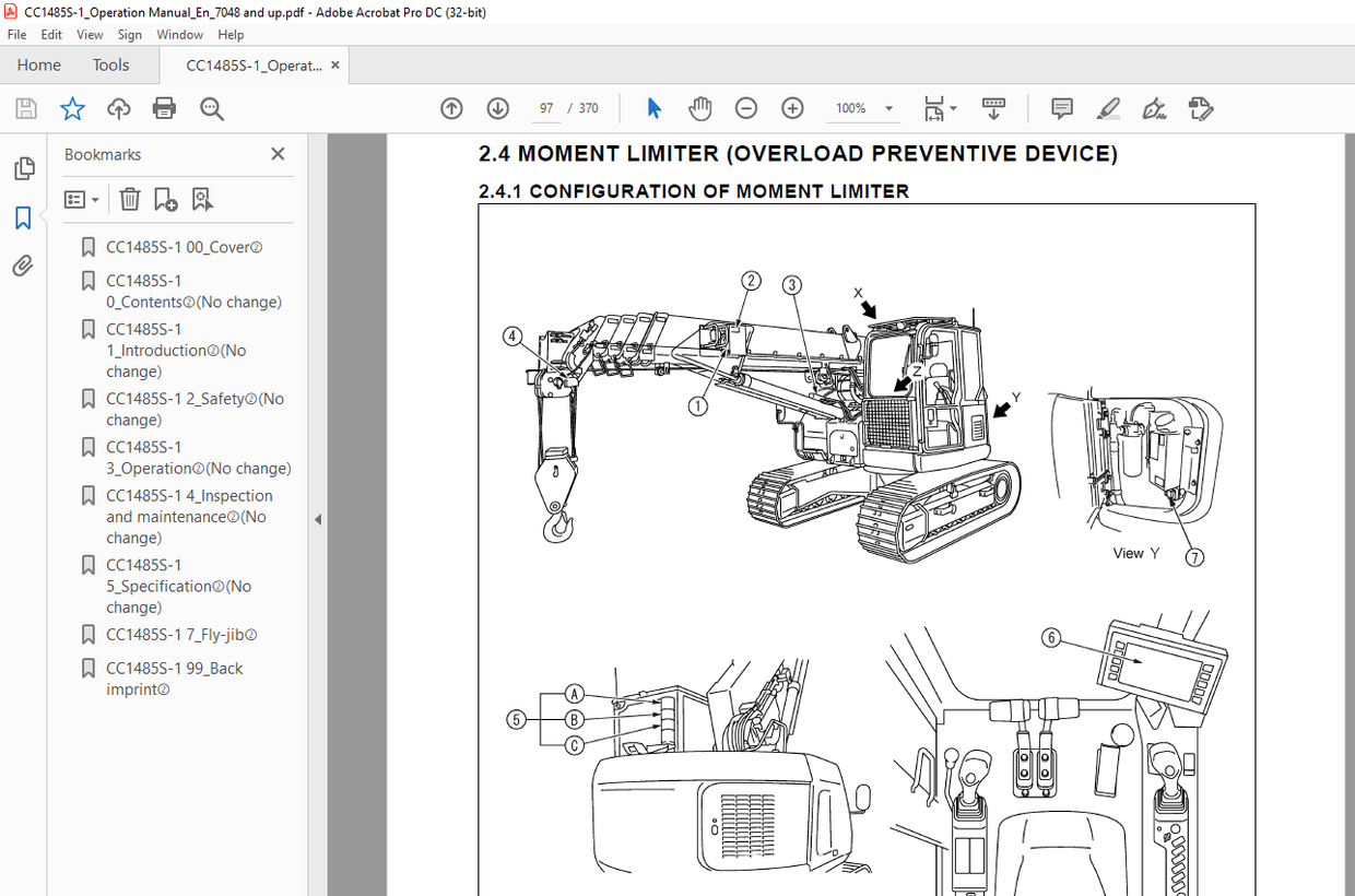 MAEDA CC1485S-1 Crawler Crane Operation Manual SN 7048 and up – PDF ...