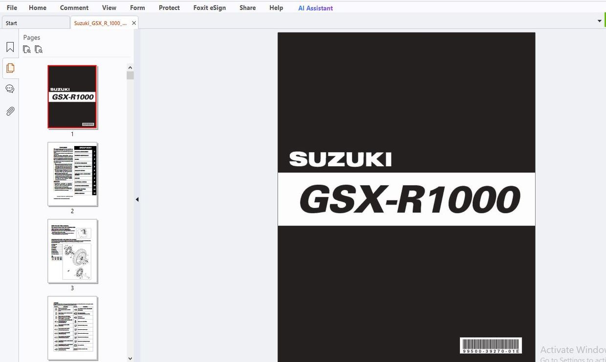 Suzuki GSX-R1000 Service Manual – PDF DOWNLOAD
