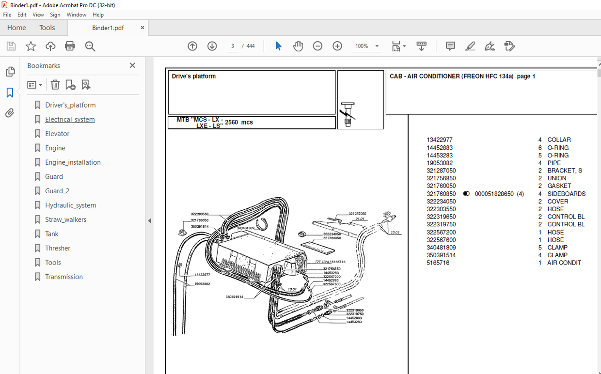 Laverda 2560 MCS Agricultural Tractor Parts Manual – PDF DOWNLOAD
