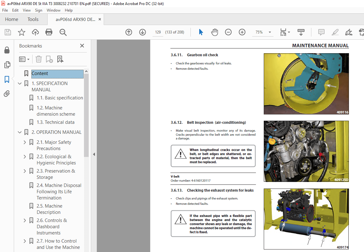 Ammann ARX 90 Tandem Roller Operating Manual 3008232 - PDF