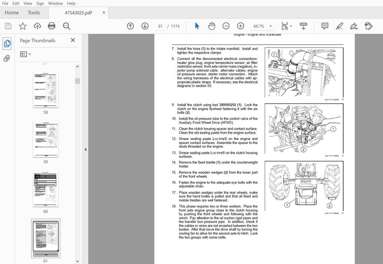 New Holland Tractor Power Shuttle TL75, TL85, TL95 Service Manual
