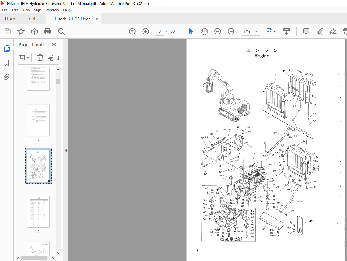Hitachi UH02 Hydraulic Excavator Parts List Manual – PDF DOWNLOAD